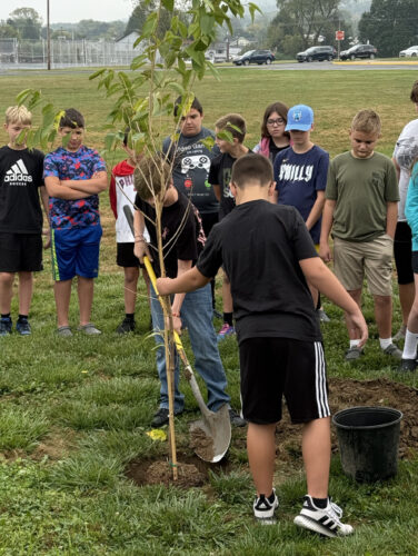 Middle school students plant Tree of Hope and Resilience on campus ...